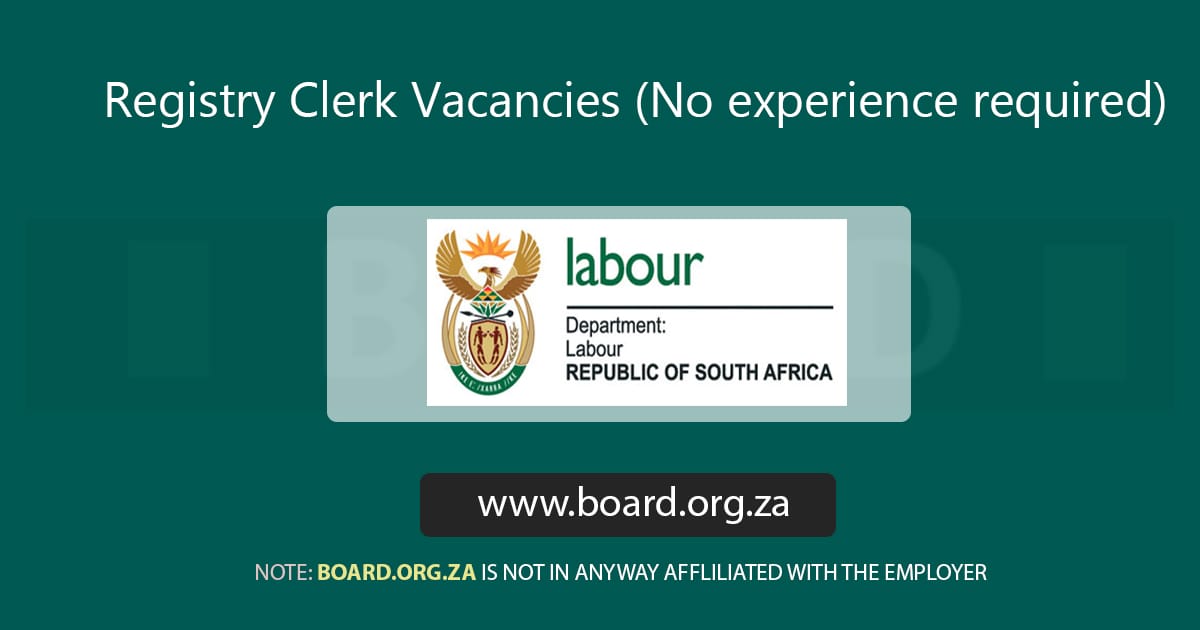 Registry Clerk Vacancies (No experience required) | Board Opportunities